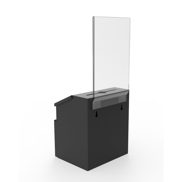 FixtureDisplays Metal Donation Suggestion Sign Holder Offering Charity Fundraising Box Tithing ...